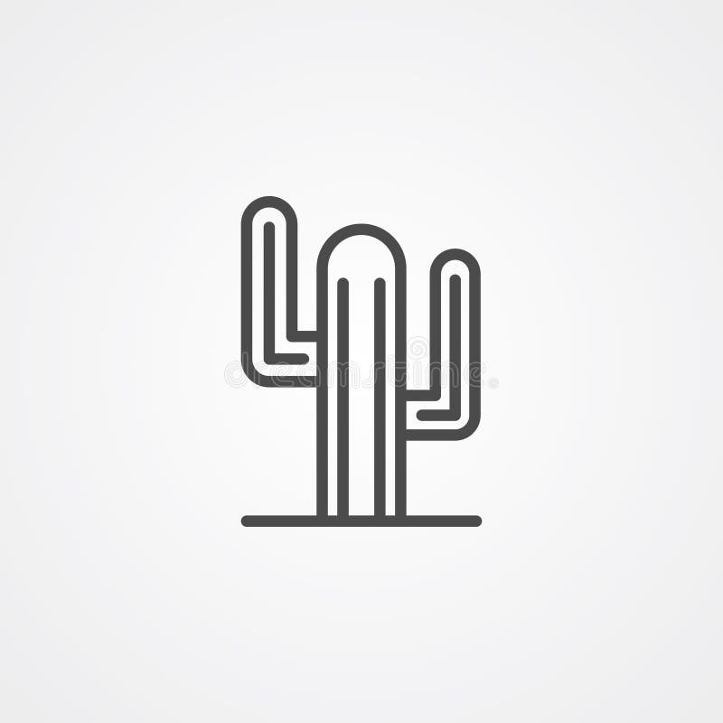 Cactus Vector Icon Sign Symbol Stock Vector - Illustration of natural ...