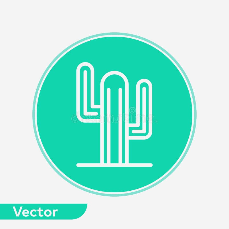 Cactus Vector Icon Sign Symbol Stock Vector - Illustration of cacti ...