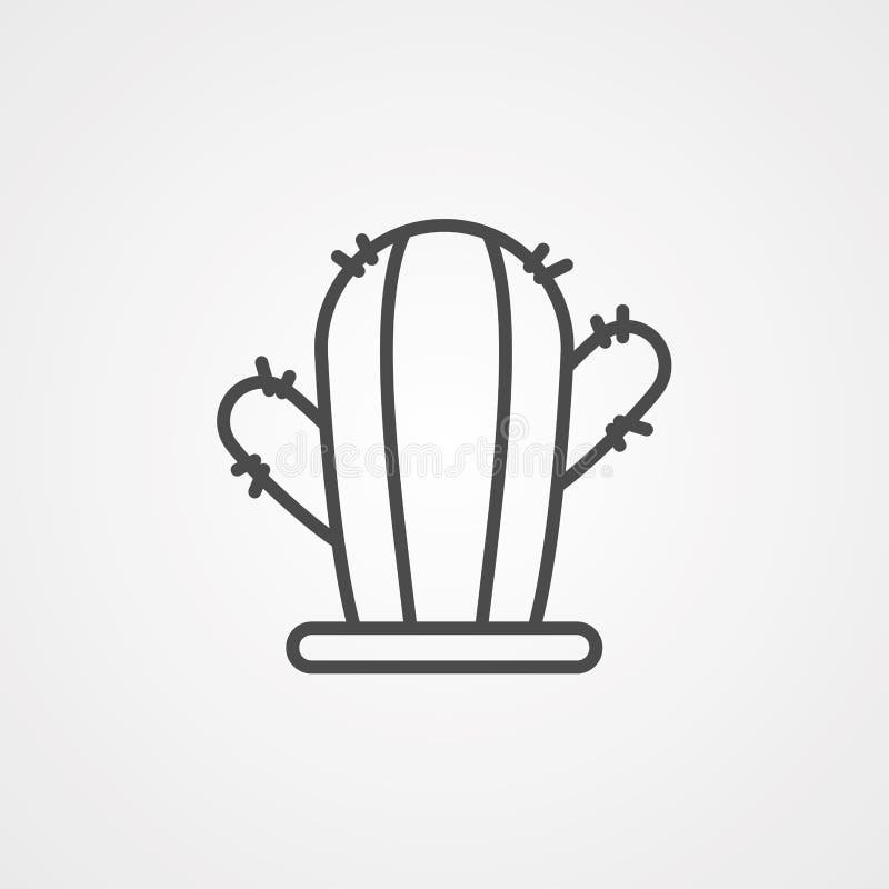 Cactus Vector Icon Sign Symbol Stock Illustration - Illustration of ...