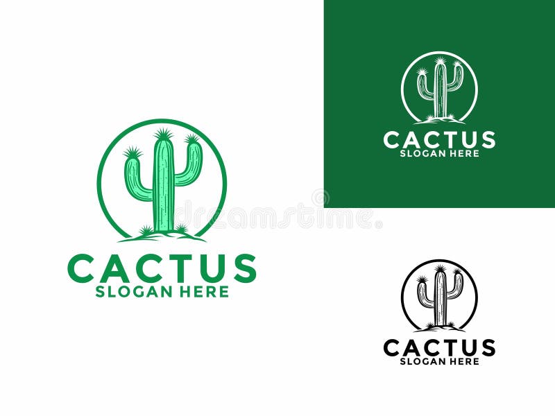 Cactus Vintage Logo Icon Design Vector, Creative Green Cactus Logo ...