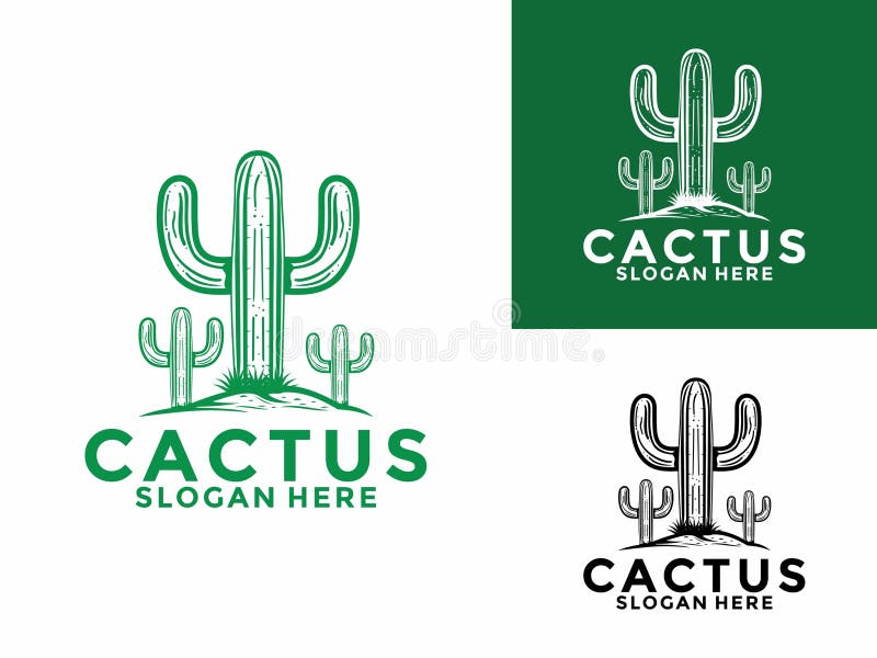 Cactus Vintage Logo Icon Design Vector, Creative Green Cactus Logo ...