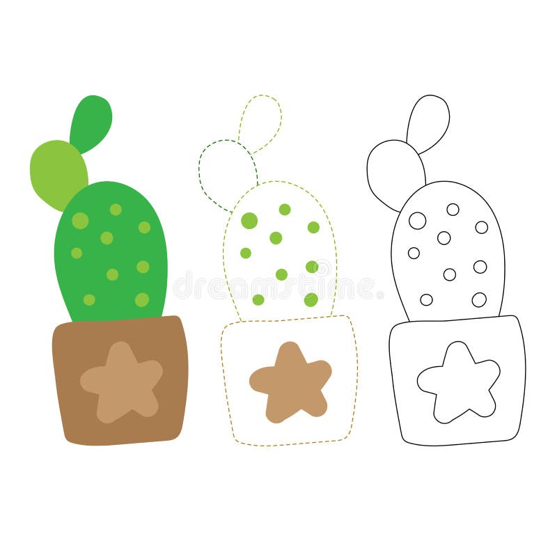 Cactus Worksheet Vector Design Stock Vector - Illustration of cactus ...