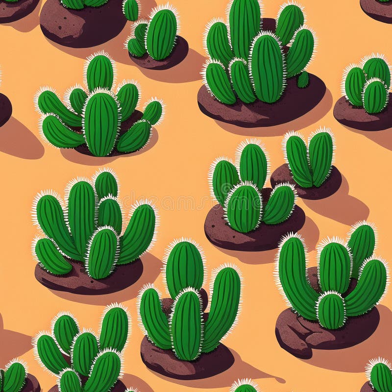 Cactuss Repeating Pattern Seamless All Over Print Surface Tile for ...