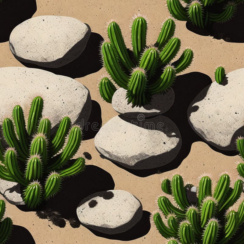 Cactuss Repeating Pattern Seamless All Over Print Surface Tile for ...