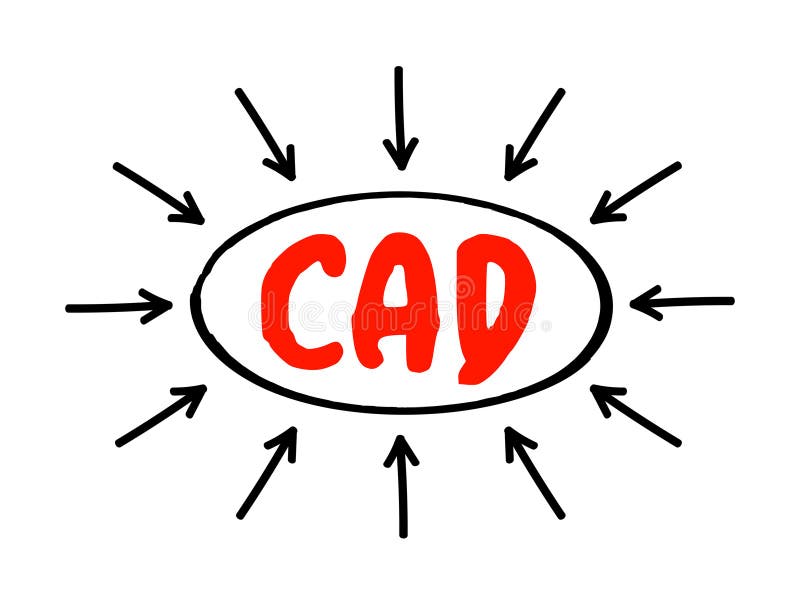CAD - Computer Aided Design Acronym Text with Arrows, Technology ...