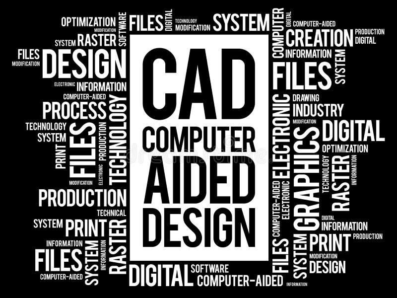 CAD - Computer Aided Design Word Cloud Stock Illustration ...