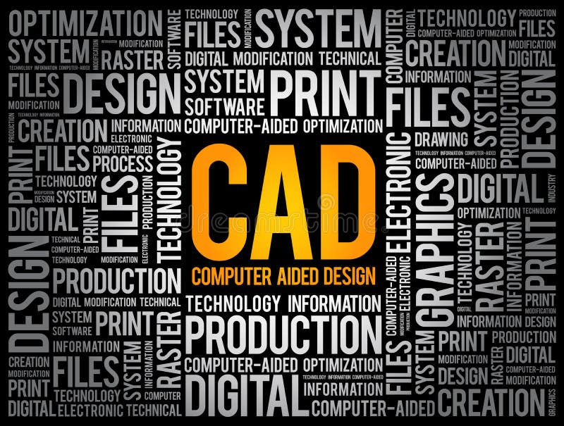 CAD - Computer Aided Design Word Cloud Stock Illustration ...