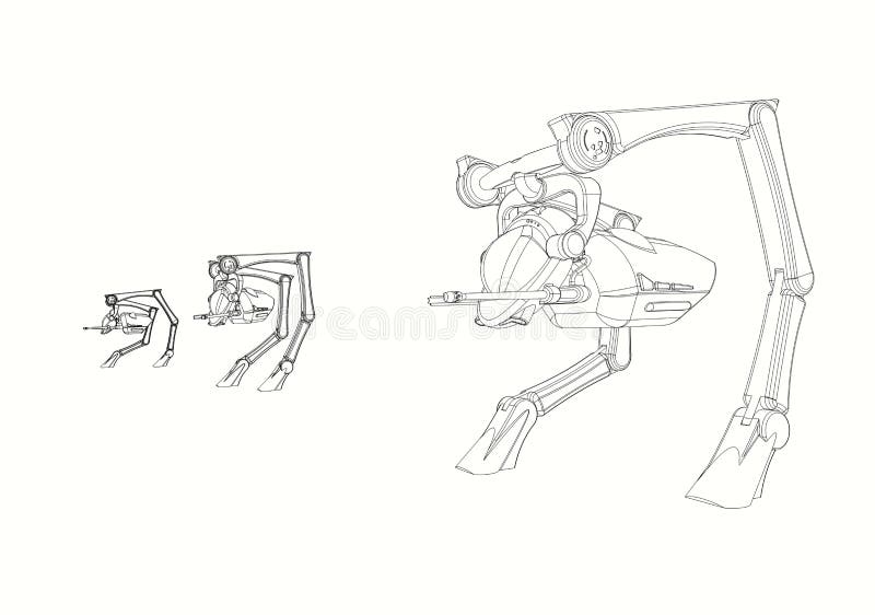 CAD Design - Line Drawing of 3 Walker Vehicle OrigInal Design Produced ...