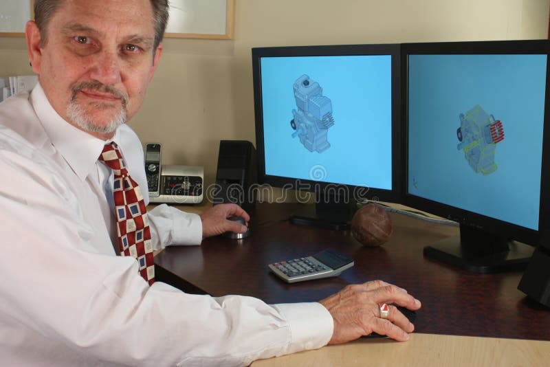 CAD Designer stock image. Image of monitor, frame, plan - 8273383