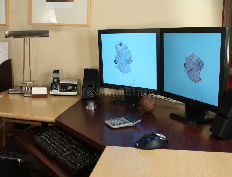 CAD workstation stock photo. Image of architects, employment - 14325142