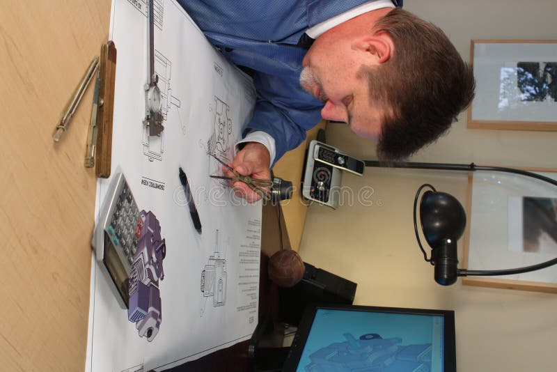 CAD Designer stock image. Image of calculator, plan, design - 9158693