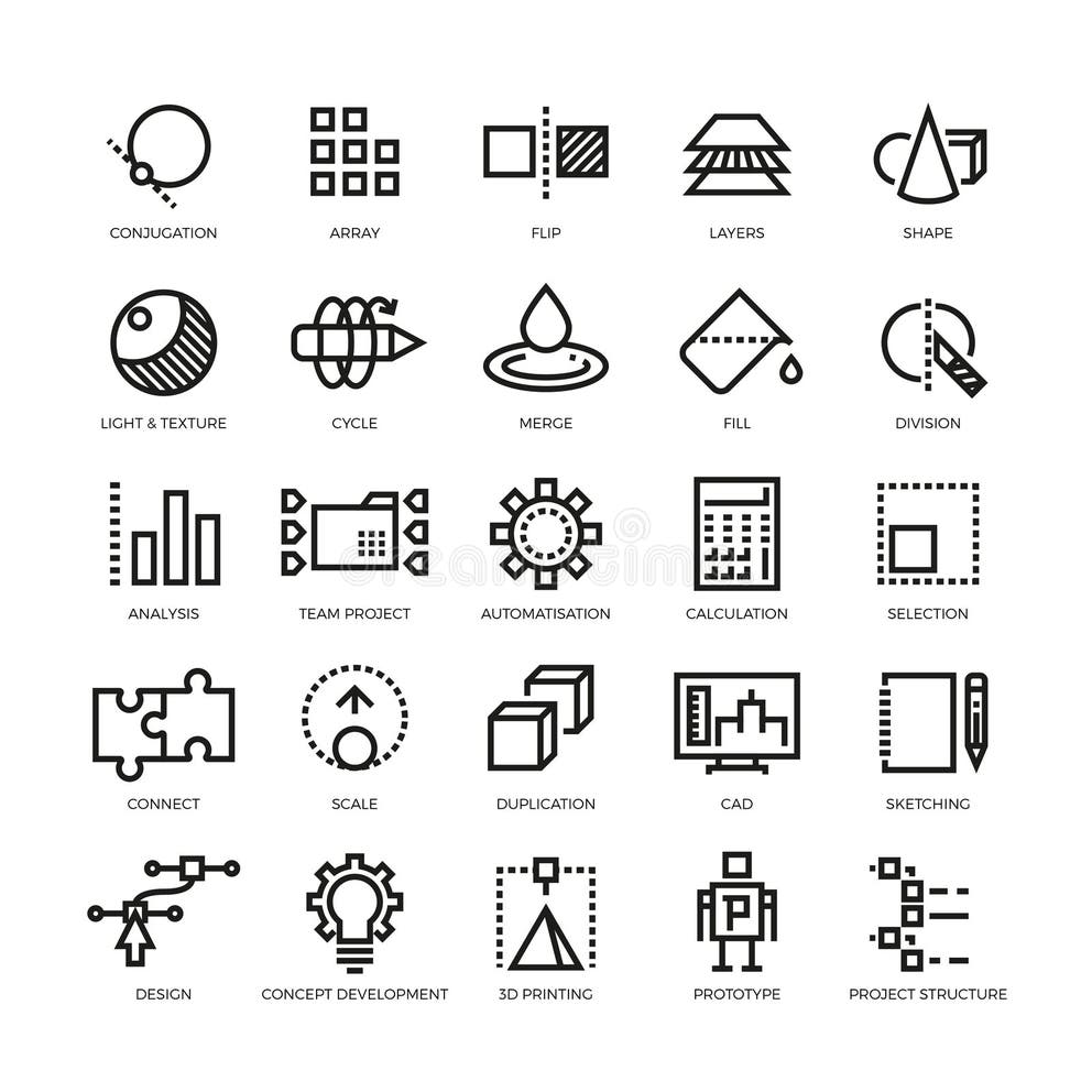 Cad Line Icons Stock Illustrations – 551 Cad Line Icons Stock ...