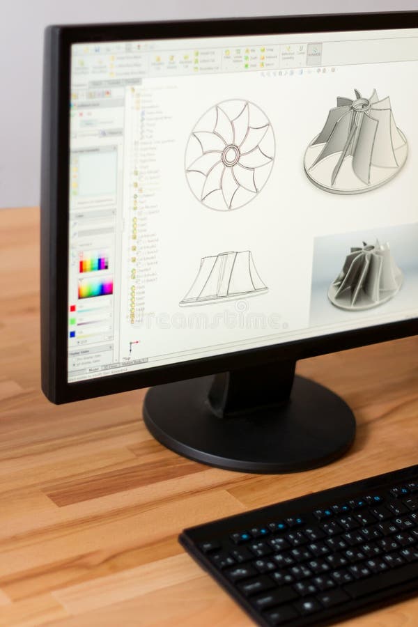 Cad engineer workstation stock image. Image of models - 65905897