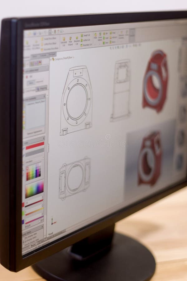 Cad engineer workstation stock image. Image of models - 65905897