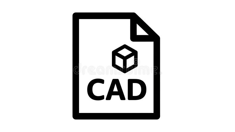CAD File Icon with 3D Cube Symbol Stock Illustration - Illustration of ...