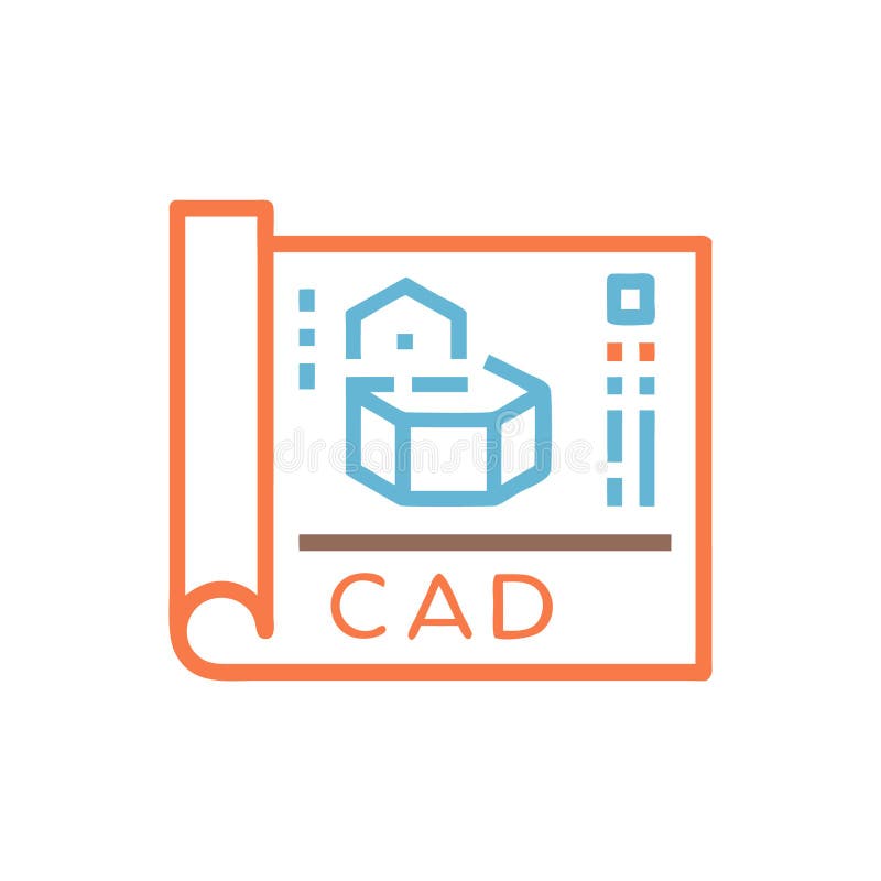 CAD Icon for Design Engineering Stock Illustration - Illustration of ...