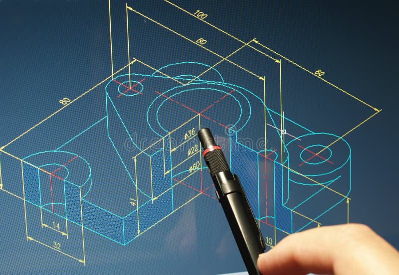 CAD-ritning fotografering för bildbyråer. Bild av tekniker - 72156887