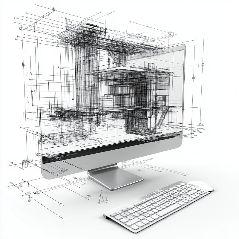 CAD Software (e.g., AutoCAD, SolidWorks) Isolated on White Background ...