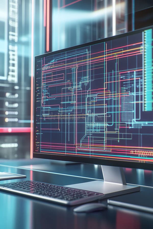 CAD Software Showing an Electrical Grid Map Overlay on a Geographic ...