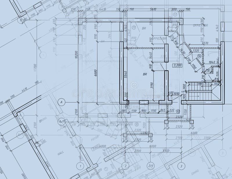CAD De Architecturale Blauwdruk Van De Tekening Van Het Plan. Stock ...