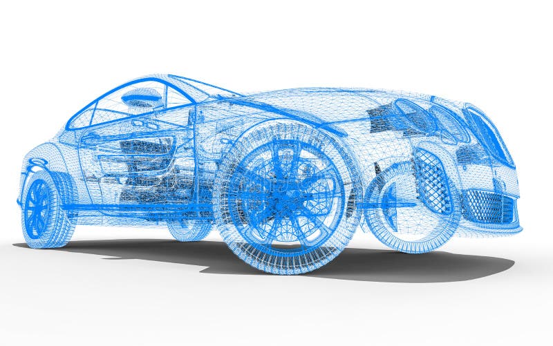 Cad wireframe stock illustration. Illustration of xray - 79884002