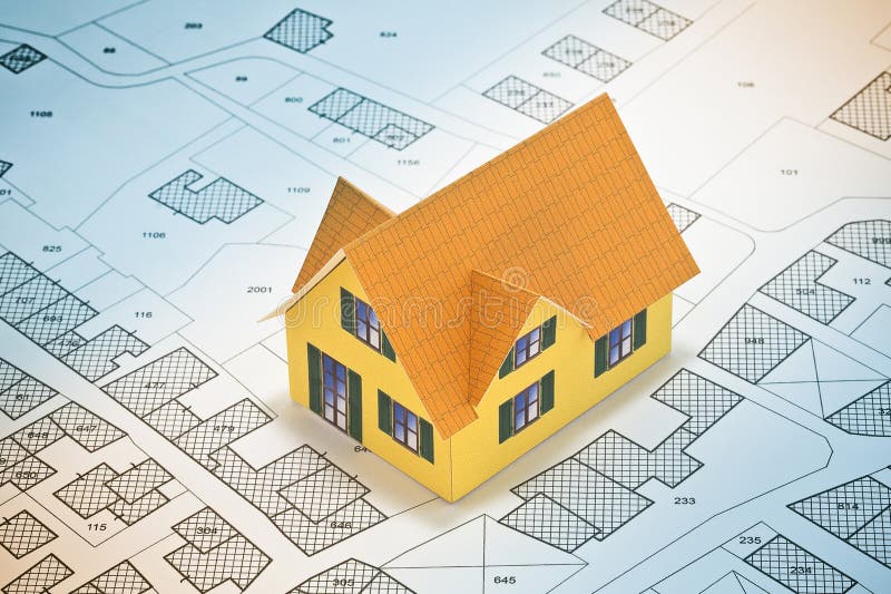Cadastral Map with Buildings, Building Plot and Free Land Parcel for ...
