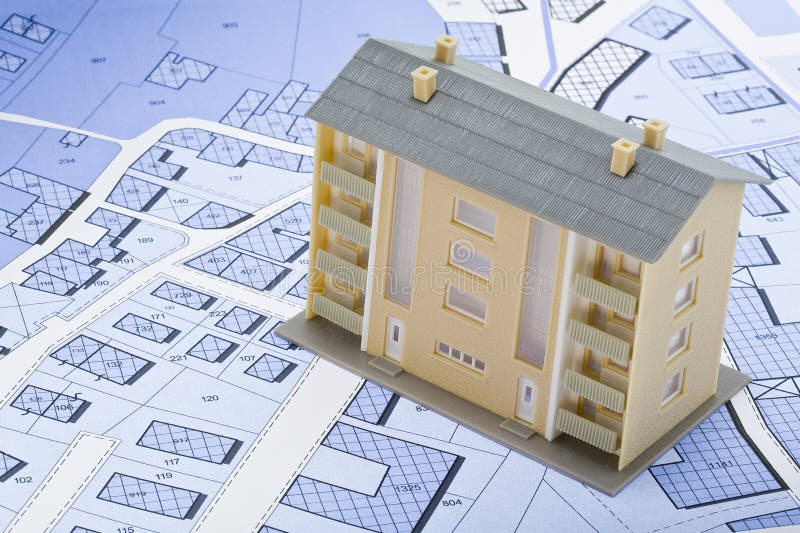 Cadastral Map with Condominium Building, Building Plot and Free Land ...