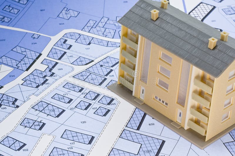 Cadastral Map with Condominium Building, Building Plot and Free Land ...