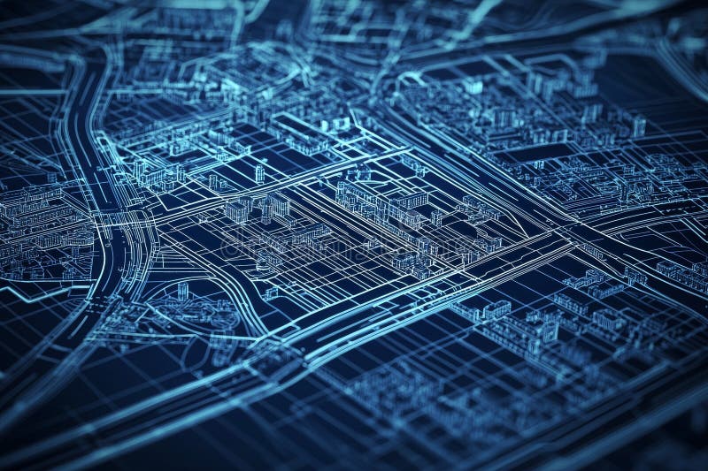 Cadastral Map of Territory Shown with Relief Map - Concept Image Stock ...