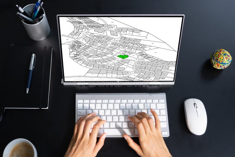 Cadastre City Building Survey Map Stock Image - Image of cartographer ...