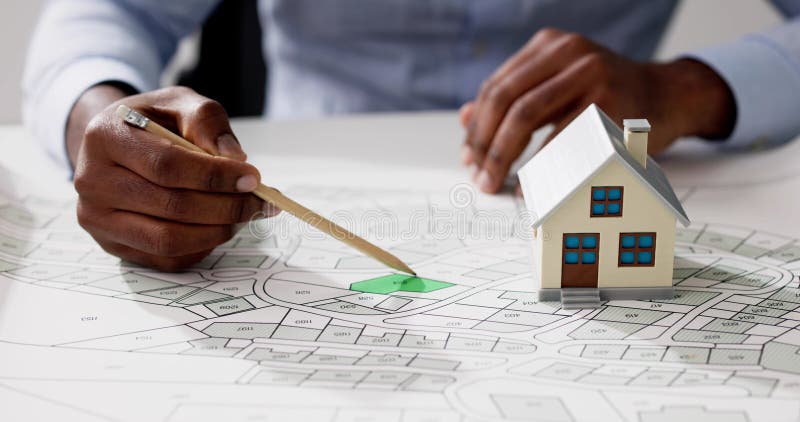 Cadastre Land Development Map Stock Image - Image of development, town ...