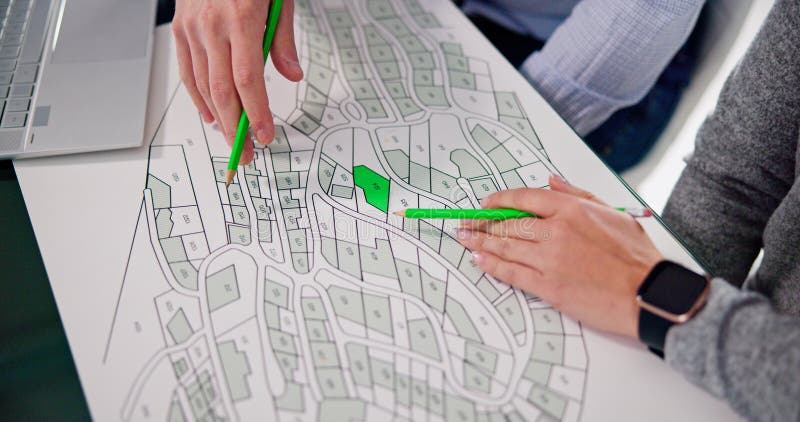 Cadastre Land Map Plot stock image. Image of woman, plan - 267088085