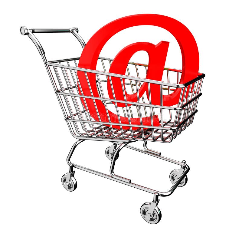 Caddie 3D Avec Le Signe De Courrier Illustration Stock - Illustration ...