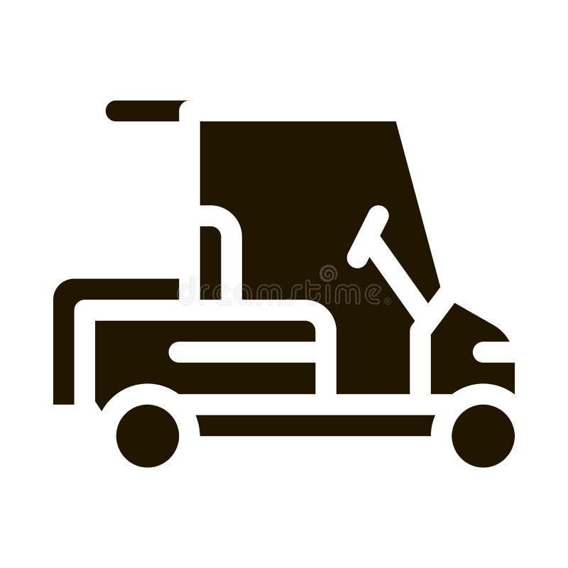 Caddy Golf Club Car Glyph Icon Vector Illustration Stock Vector ...