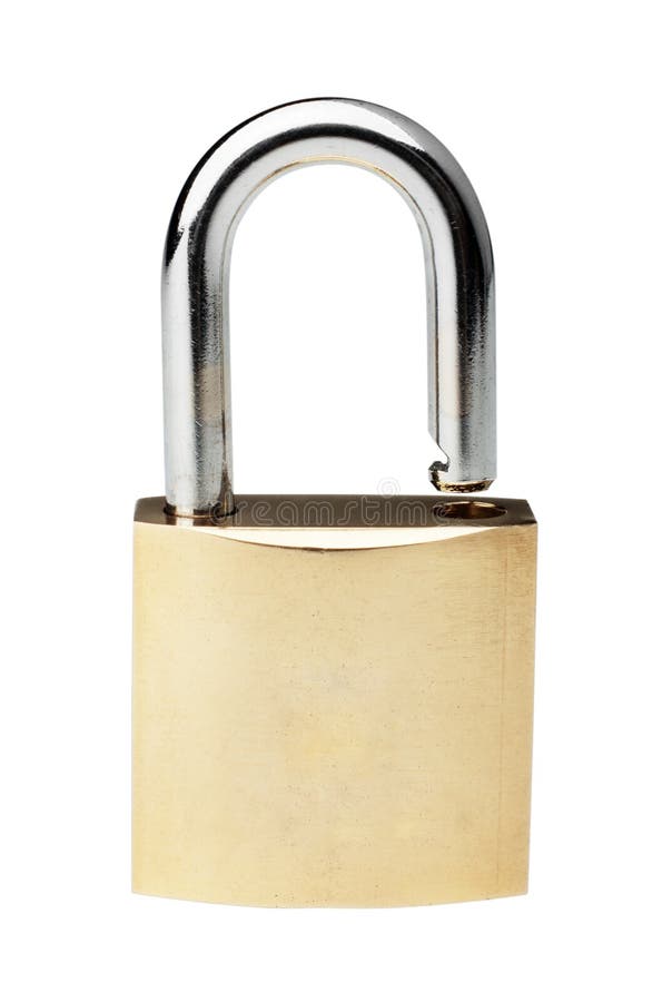 Cadeado Dourado Aberto Destravado Foto de Stock - Imagem de segredo ...