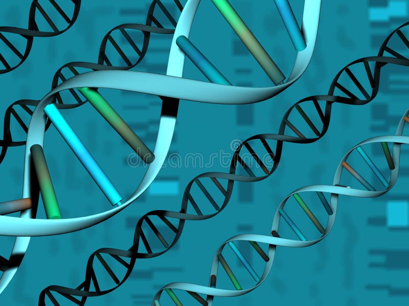 Cadena De La DNA Sobre Fondo De La DNA Stock de ilustración ...