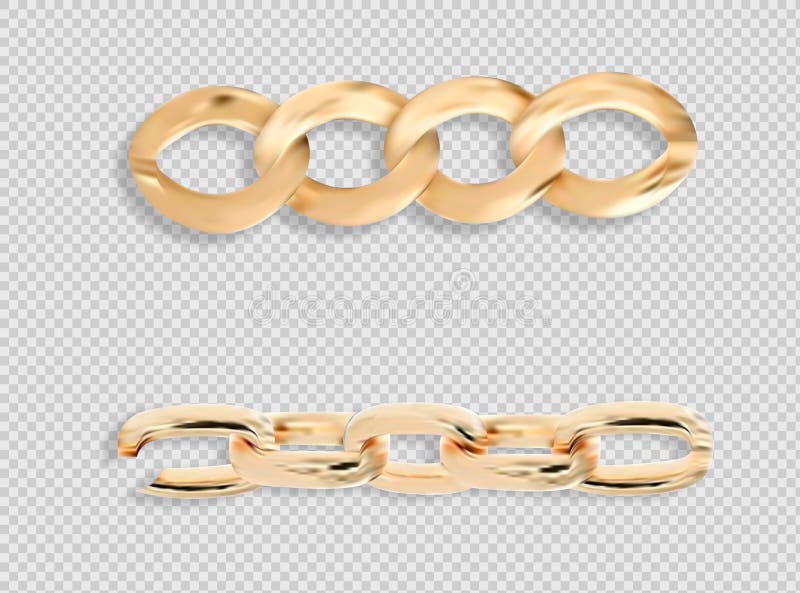 Cadena De Oro Aislada. Vector Collar Sobre Fondo Blanco Ilustración del ...