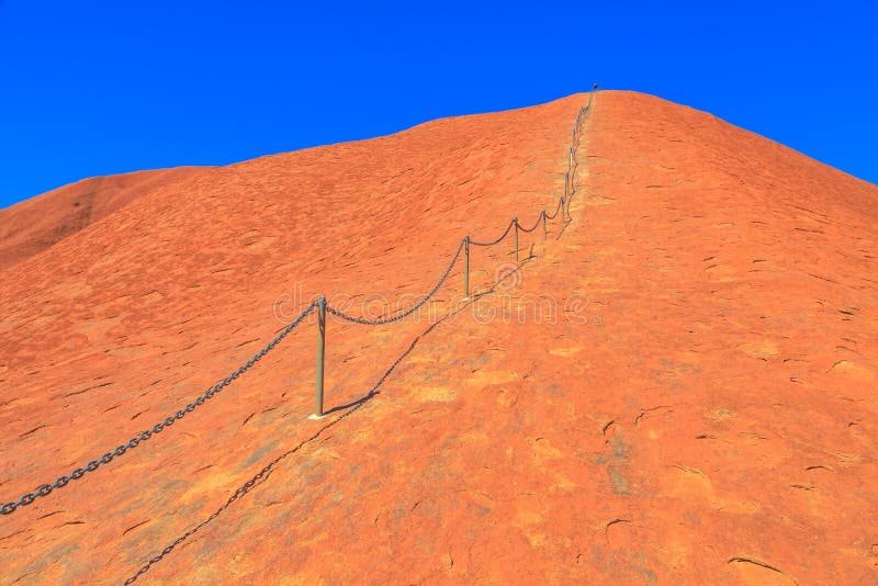 Cadena De Seguridad Para Escalar Uluru Fotografía editorial - Imagen de ...