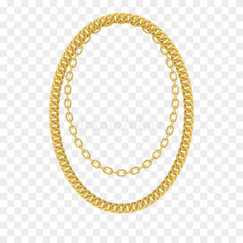 Cadena Del Oro Aislada Collar Del Vector Ilustración del Vector ...