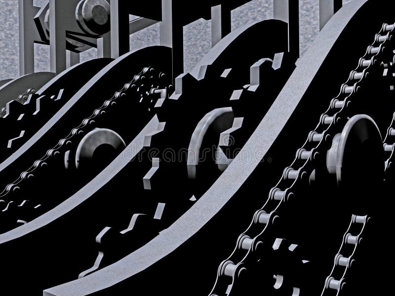 Cadenas y engranajes stock de ilustración. Ilustración de foto - 119230539