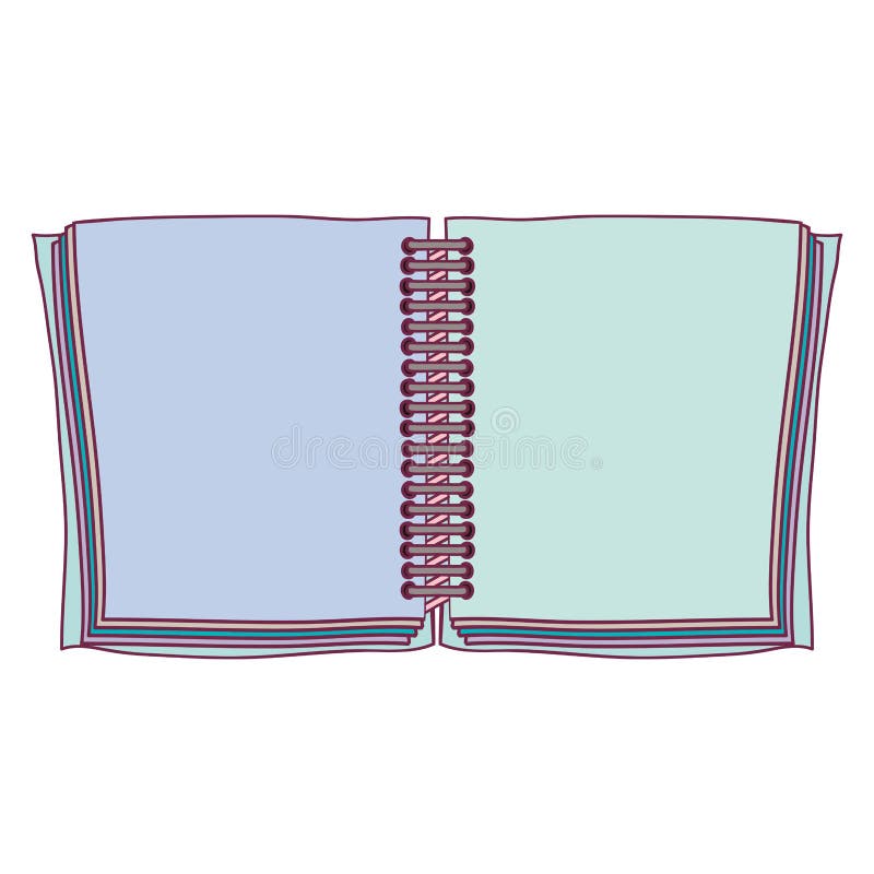 Caderno Aberto Colorido Com Espiral E Folhas Ilustração Stock ...