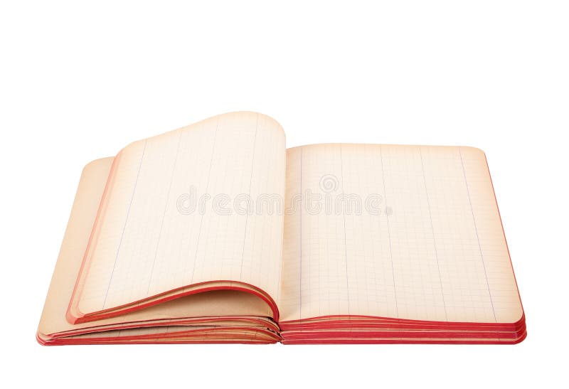 Caderno Aberto Velho No Fundo Branco Foto de Stock - Imagem de ...