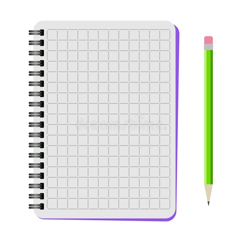 Caderno Do Vetor Com Um Lápis Verde Ilustração do Vetor - Ilustração de ...