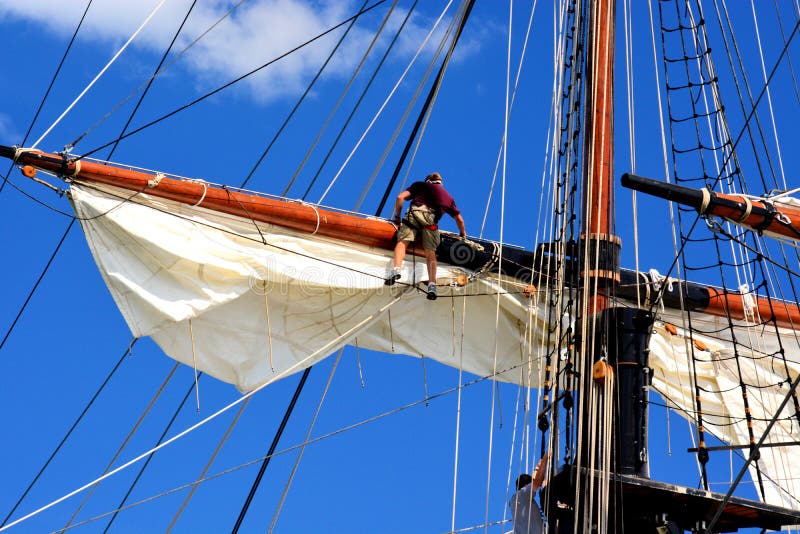 Cadet setting sail editorial photo. Image of mast, sailor - 78571146
