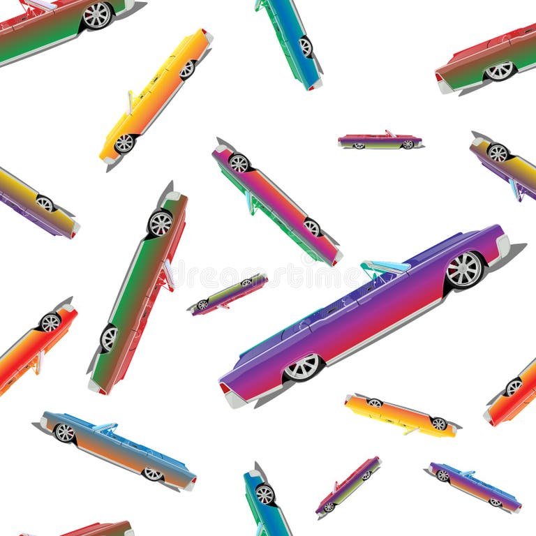 Cadillac Cars Vector Seamless Pattern Stock Vector - Illustration of ...