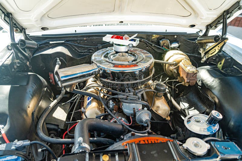 Cadillac, a Legend of the American Automobile Industry. the Engine of a ...