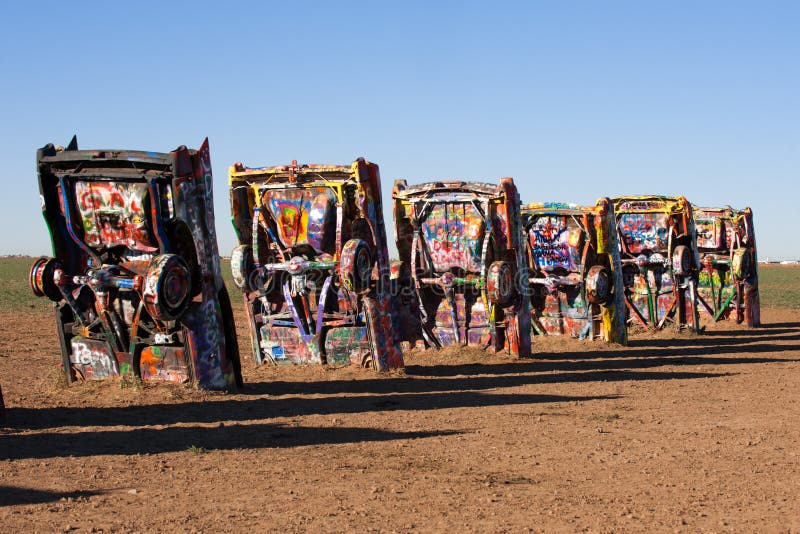 The Famous Cadillac Ranch, Amarillo Texas Editorial Photo - Image of ...