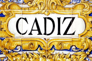 Cadiz sign stock image. Image of european, mosaic, conceptual - 14637255