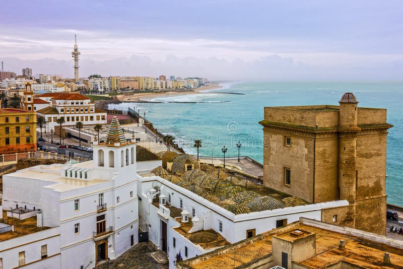 Cadiz Town Panoramic View, Spain Stock Photo - Image of andalusia ...