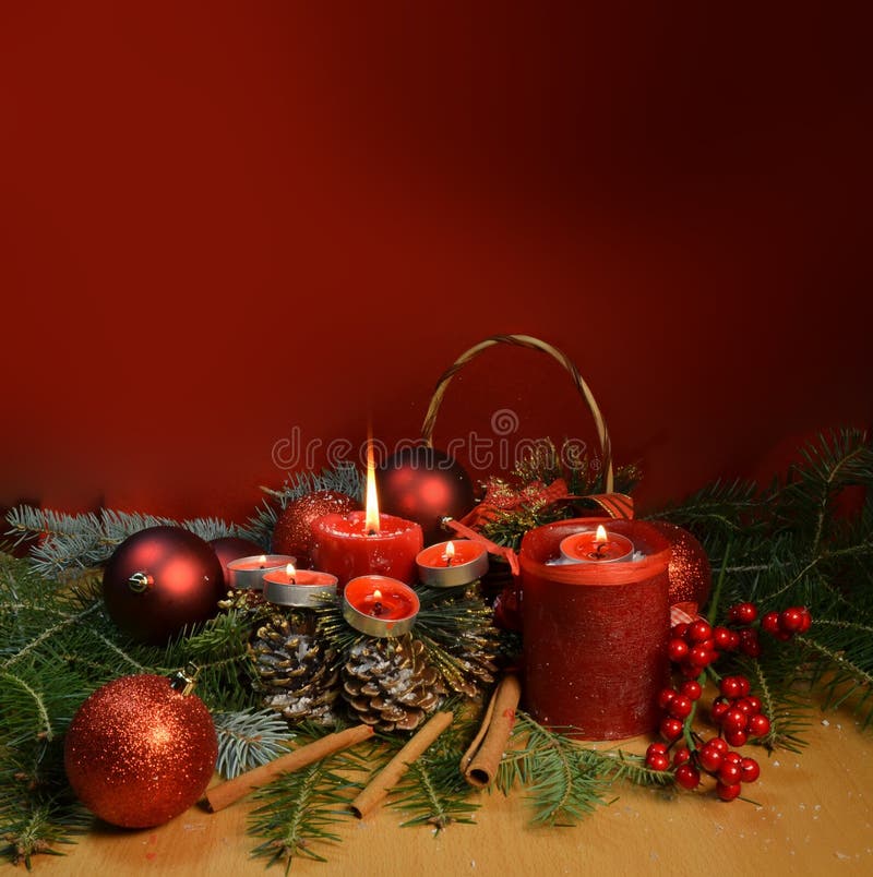 Cadles Lights Xmas Night Red Color Stock Image - Image of decorative ...